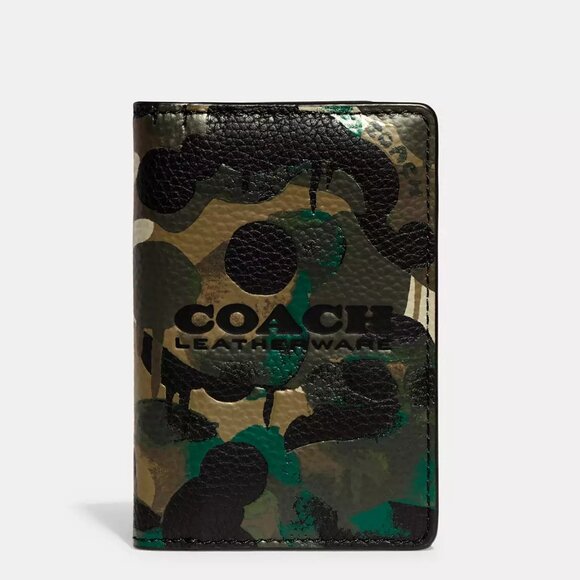 Coach | Bags | Coach Card Wallet In Signature Canvas With Camo Print ...
